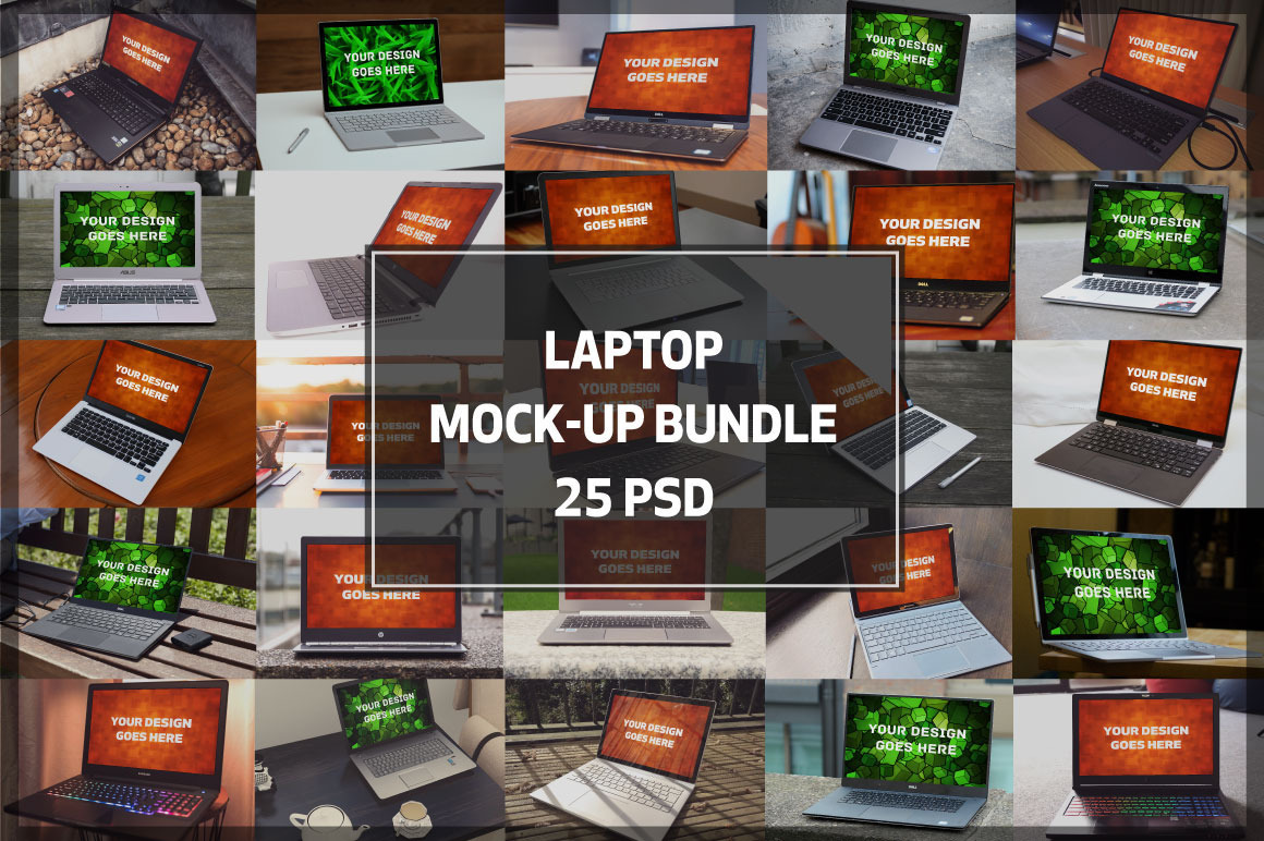 BUNDLE! 25 Windows Laptop Mock-up, a Device Mockup by vraiana ...