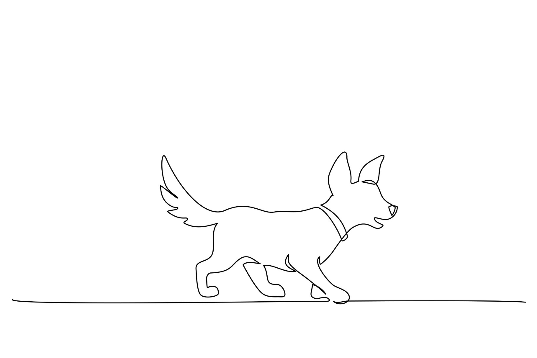 Continuous one line drawing. Walking, an Animal Illustration by Valenty ...