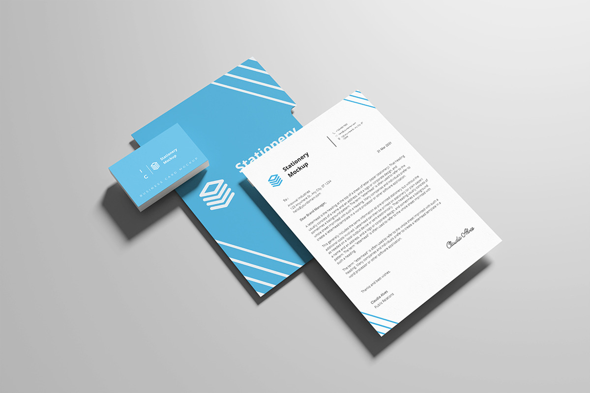 Clean Stationery Kit Mockup