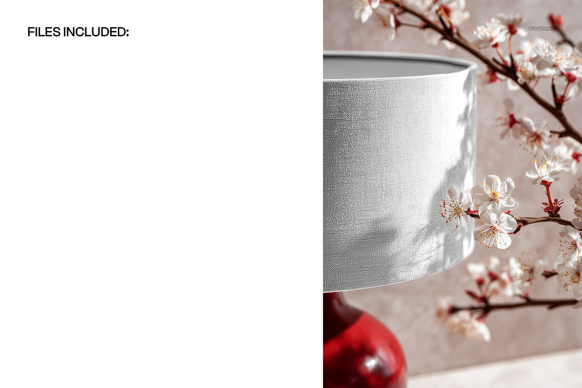 Shade & Blossoms Table Lamp Mockup, a Household Mockup by creatsy5