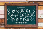 Lucille Hand Lettered Font Duo, a Handwritten Font by Groovy Fonts by Mindy