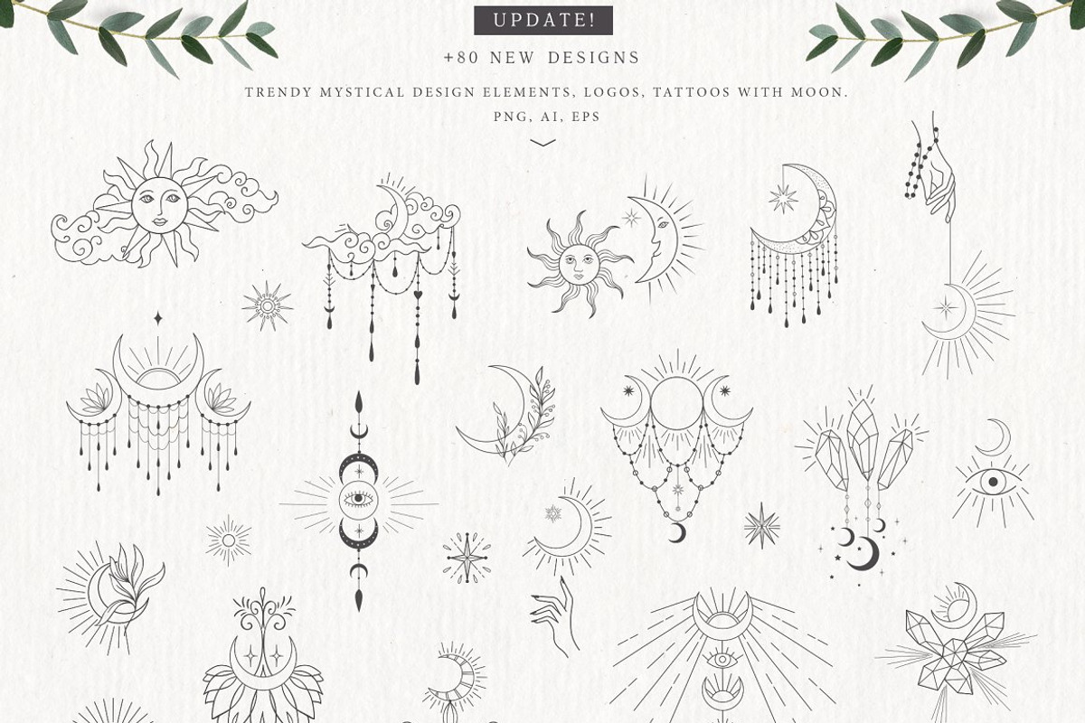 UPDATE! Mystical Moon Trendy Designs, a Decorative Illustration by ...