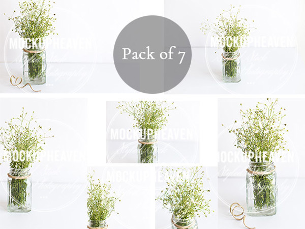 Rustic Mason Jar Mockups BUNDLE, a Print Template by MockUpHeaven