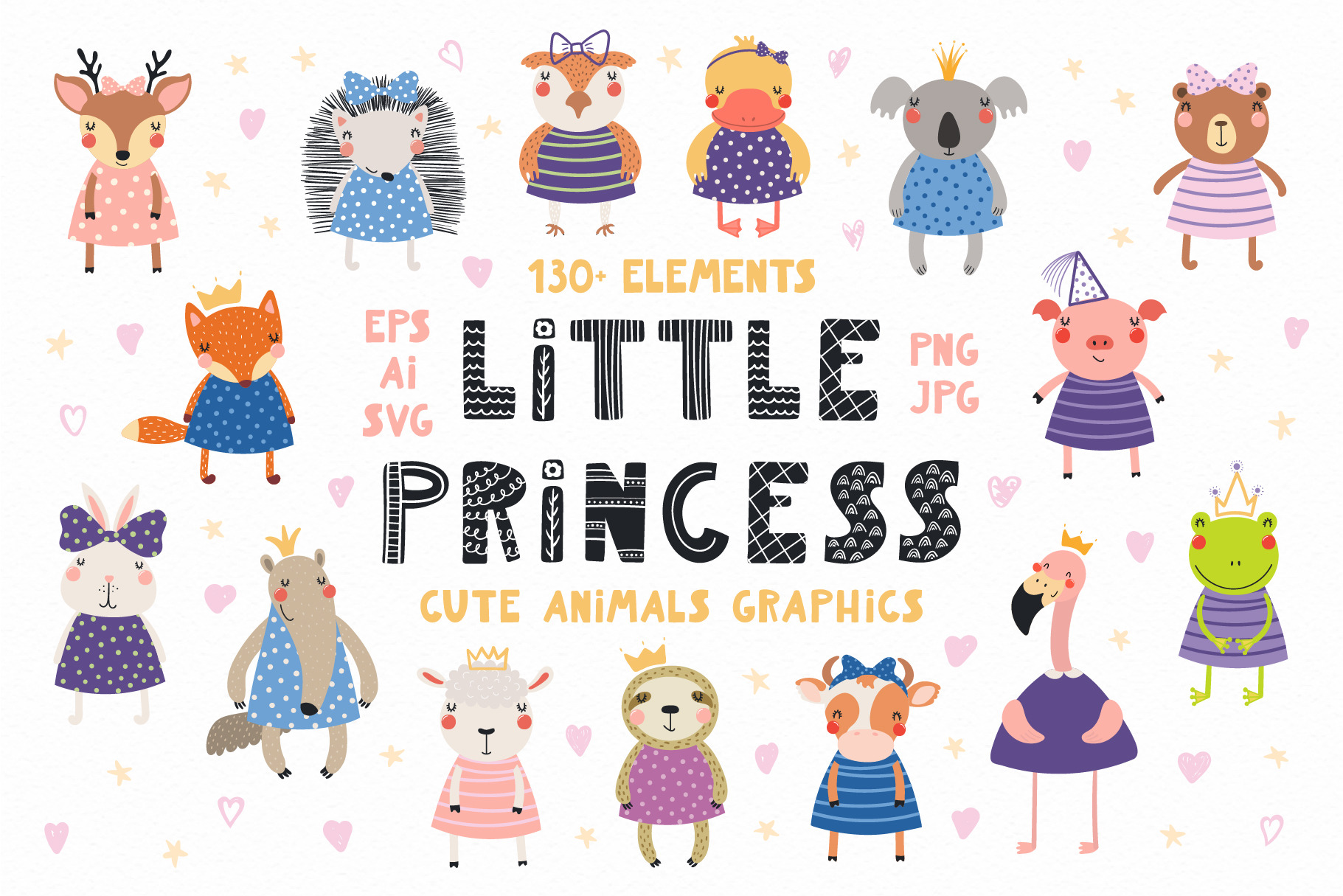 Little Princess Cute Animal Graphics, an Animal Illustration by ...