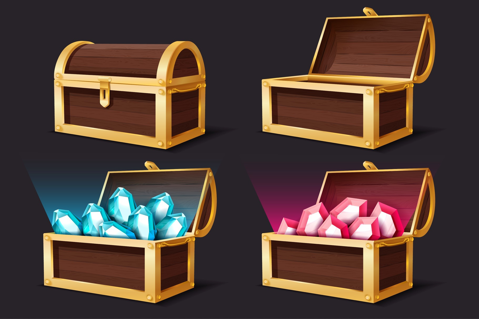 Treasure chest. Closed and open, an Object Graphic by YummyBuum ...