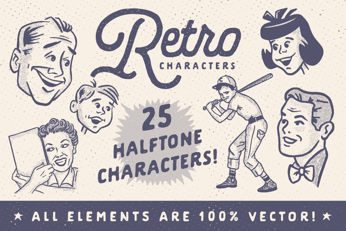 Retro Style Ad Characters, a Work Illustration by Chad Alan Steinborn