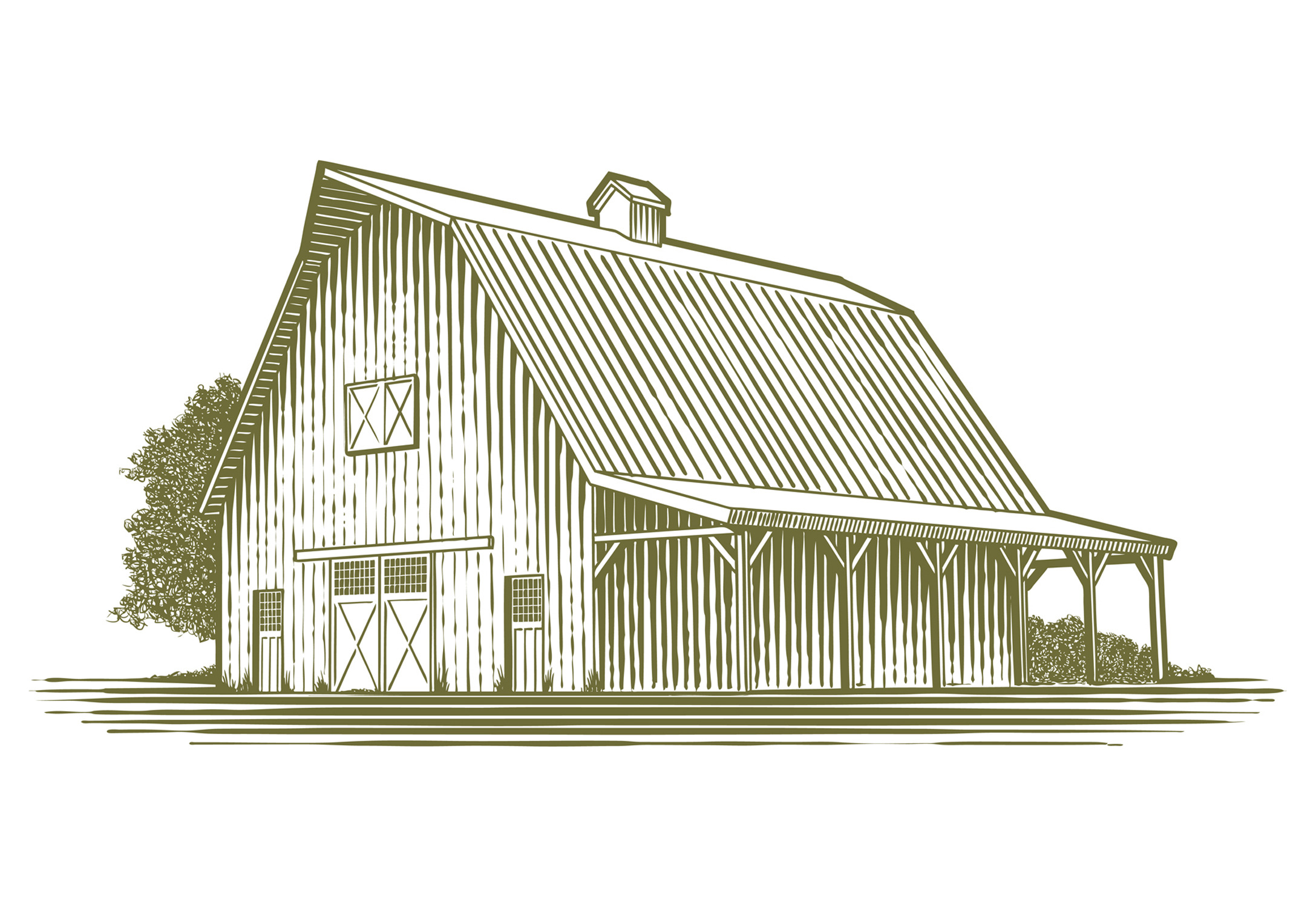 Woodcut Barn Icon, a Graphic by blue67sign