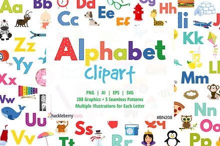 Watercolor Alphabet Clipart | Education Illustrations ~ Creative Market