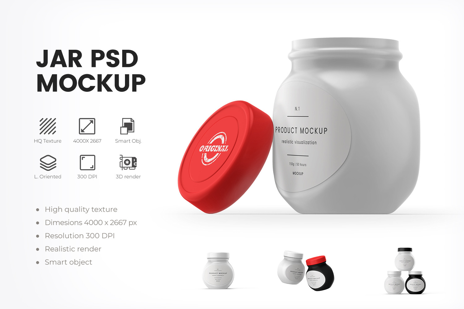 Plastic Jar PSD Mockup, a Cups & Container Mockup by Ram Studio