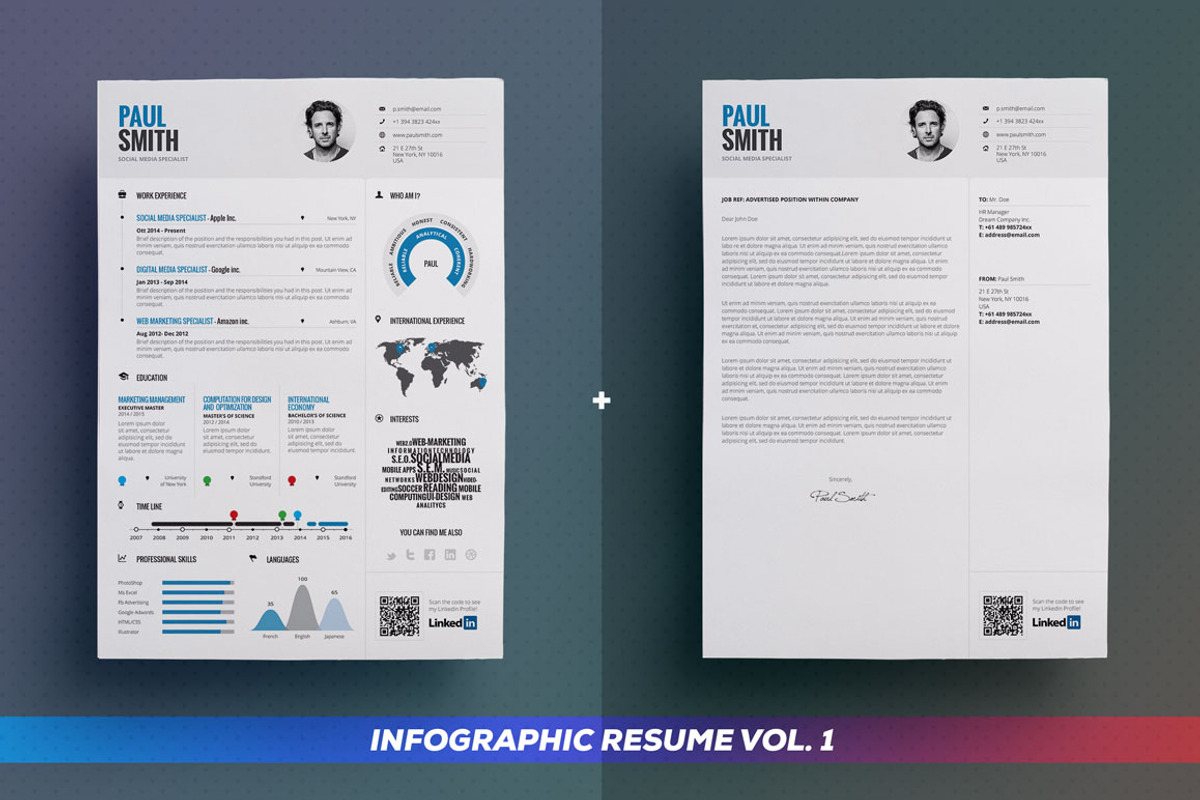 Infographic Resume Bundle, a Resume Template by TheResumeCreator