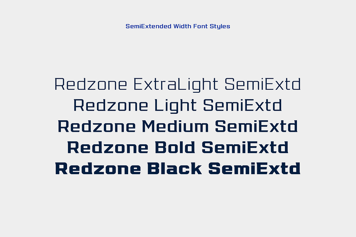 Redzone Display – SemiExtended, a Font by VarsityType®