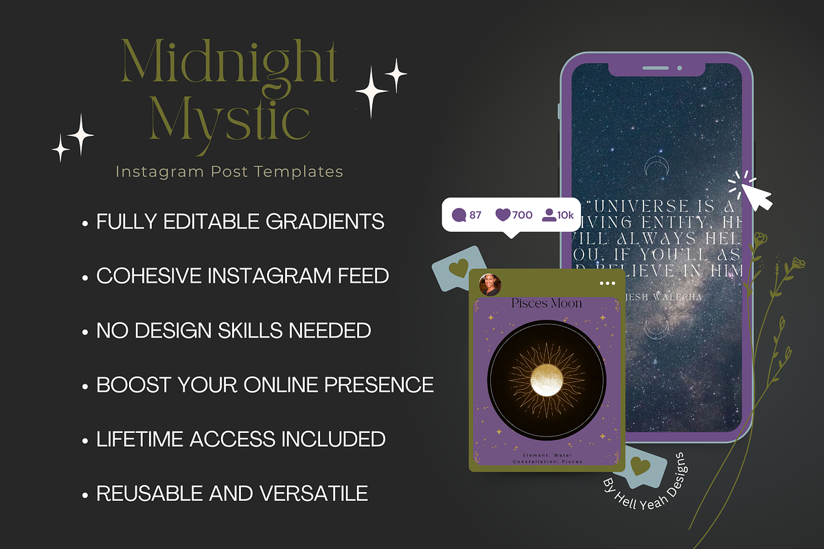 Mystic Instagram Post Templates, a Social Media Template by Hell Yeah ...