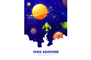 Space adventure poster, starship | Illustrations ~ Creative Market