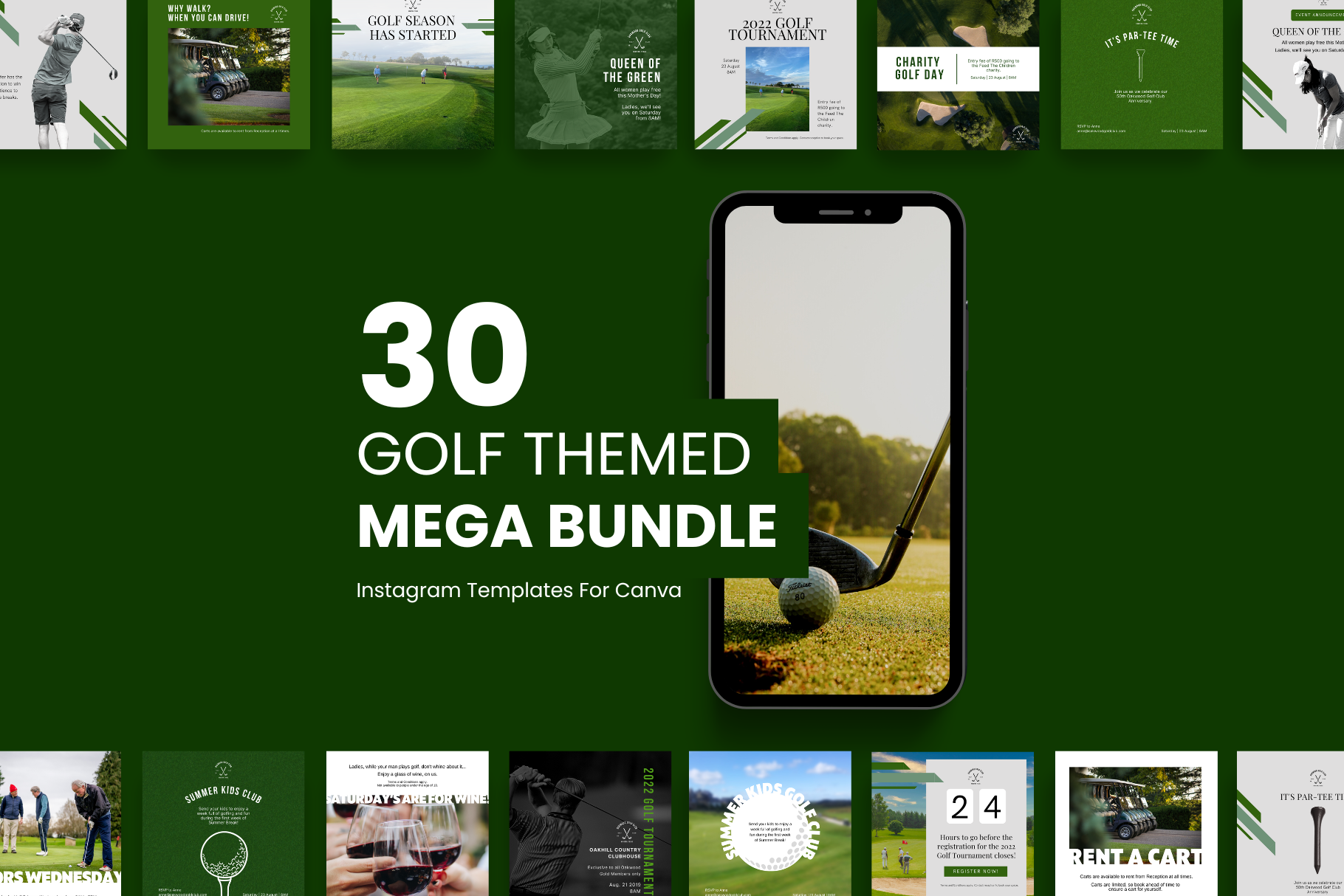 Golf Social Media BUNDLE, a Social Media Template by Sincerely Media ...