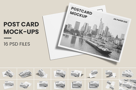 Postcard Mockup Set (6PSD)
