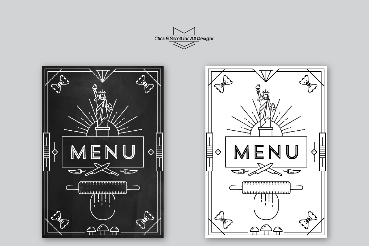 90 Linear Style Menu Designs, a Templates & Theme by Kursat Unsal