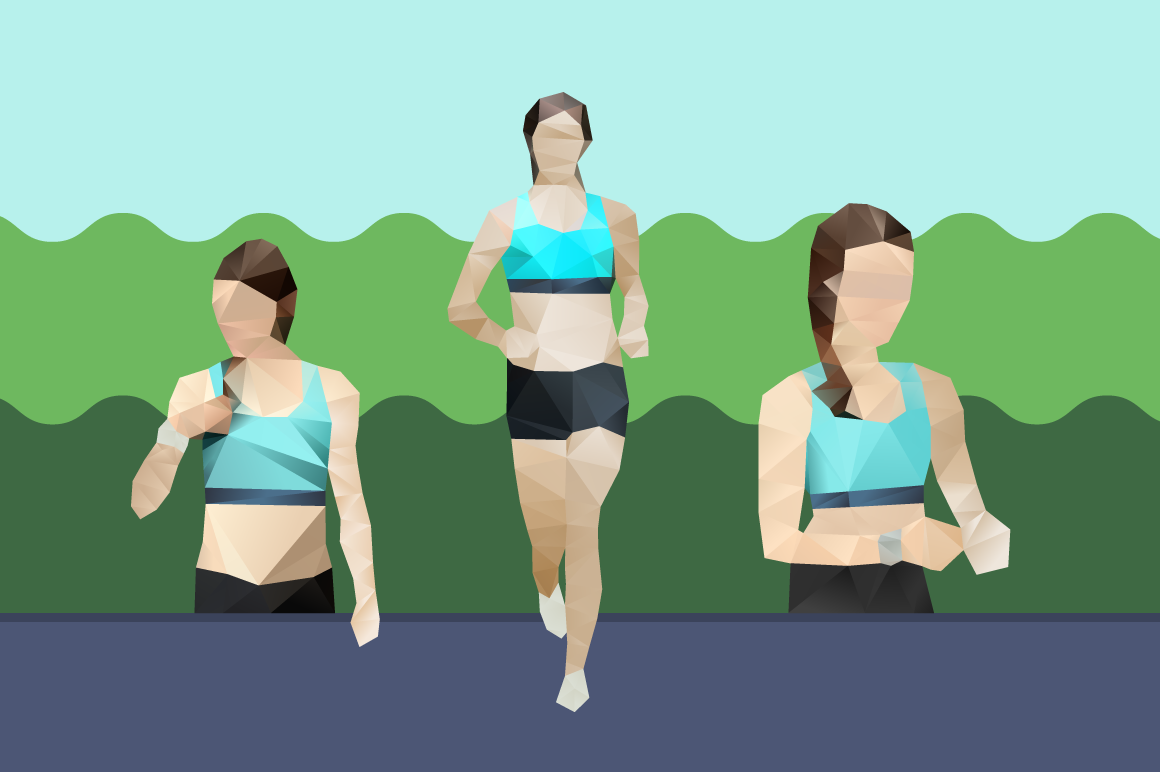 Running girl, an Illustration by polygonvectors