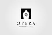 opera theater vintage logo curtains, a Branding & Logo Template by lawoel