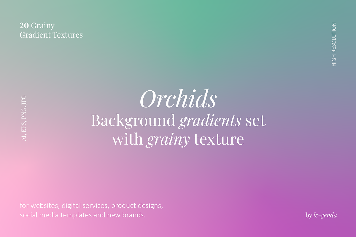 20 Orchids Gradients Set, a Texture Graphic by le-genda