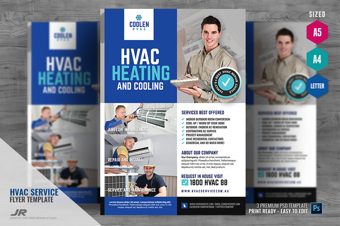 Heating and Cooling Service Company, a Flyer Template by PSDPixel