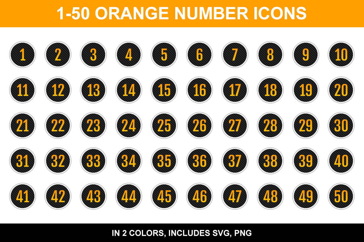 Epic Orange Number Icons, an Icon by Designs By Alfredo