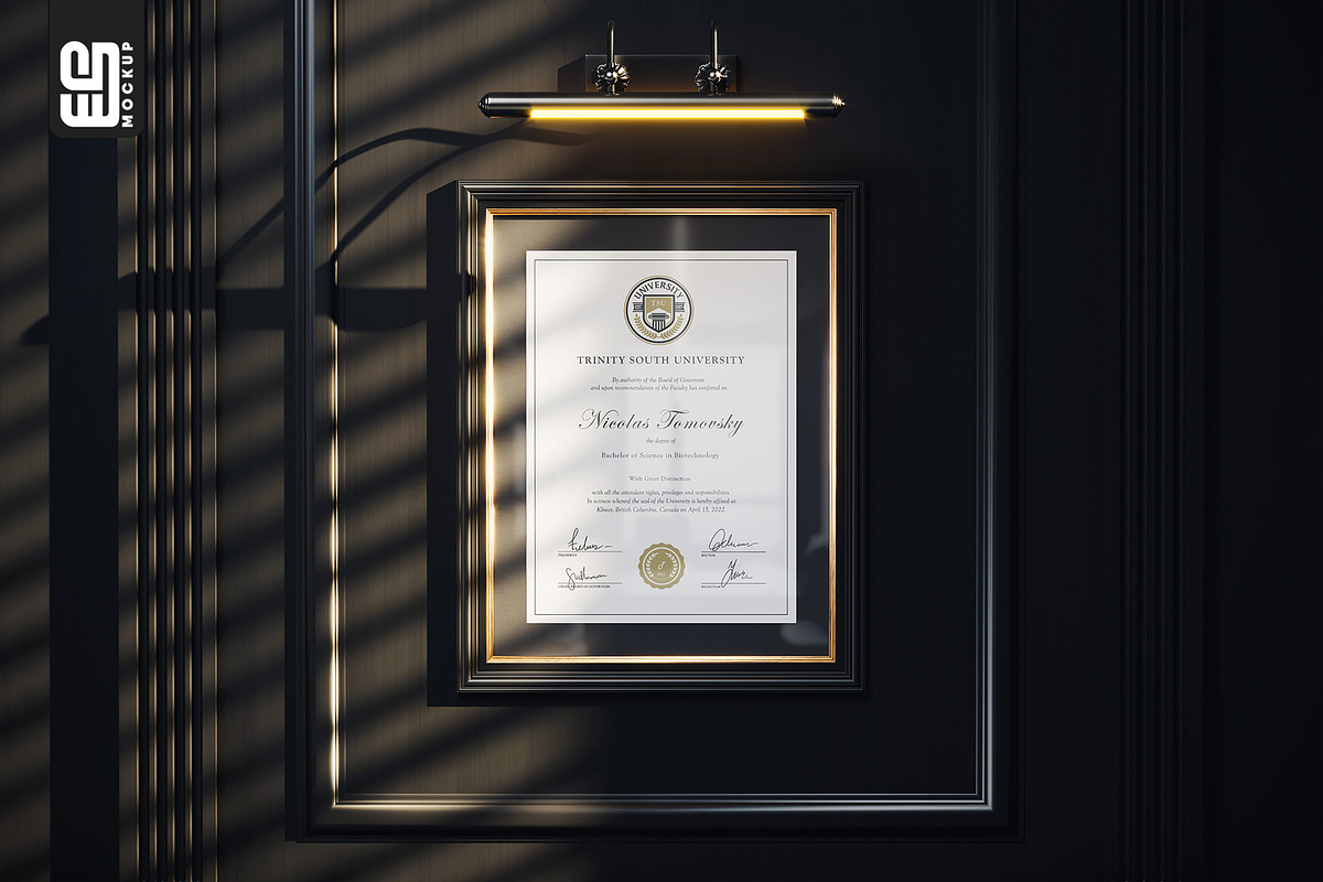 Award Document Frame Mockup, a Print Template by SD Mockup
