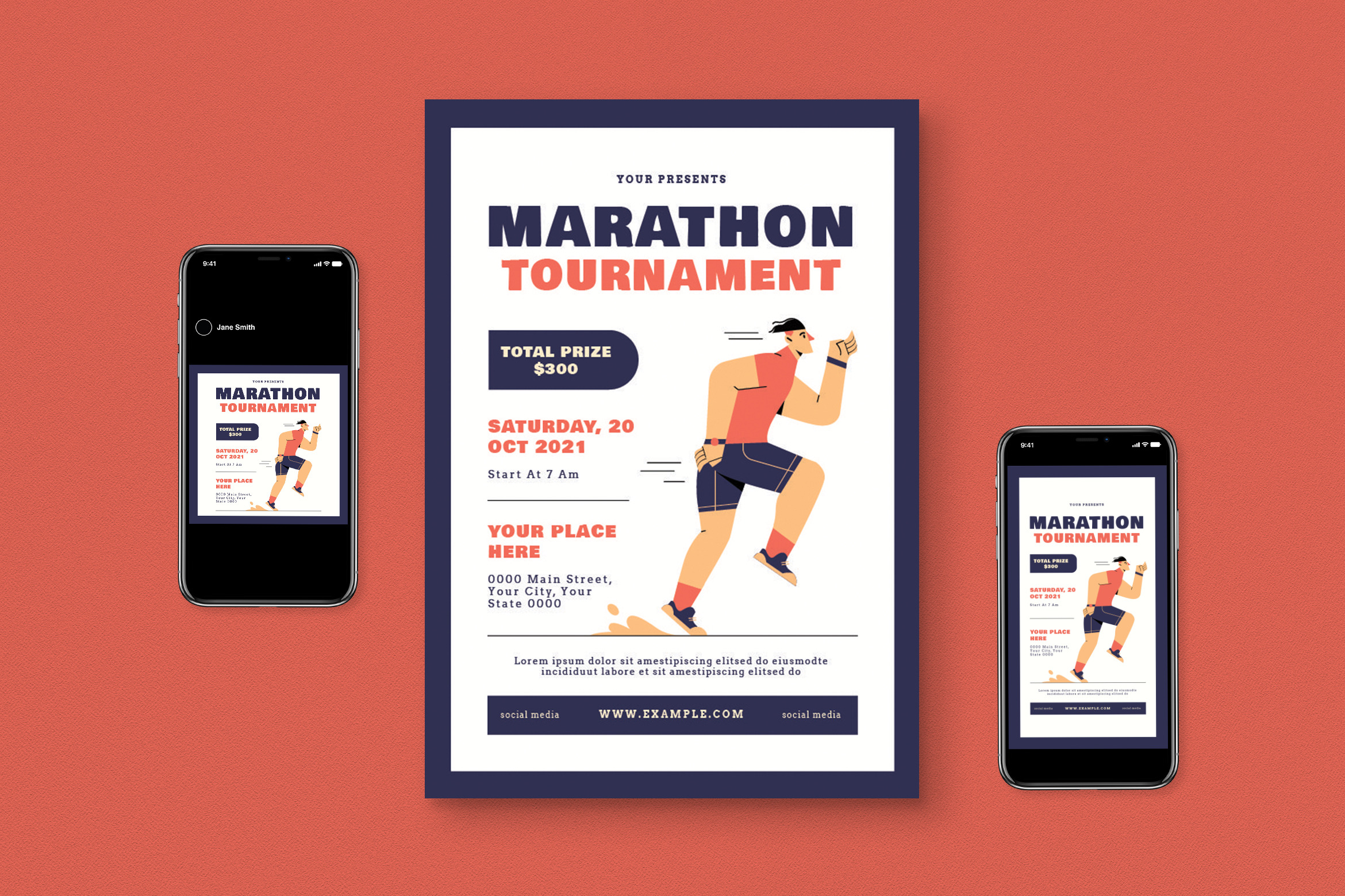 Marathon Flyer Set, a Flyer Template by graphicook