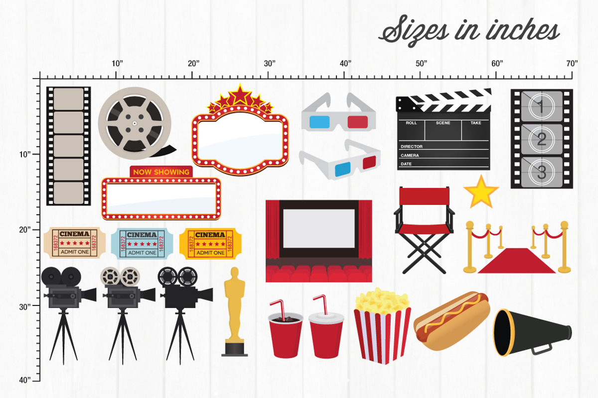 Movie Night Clip Art, an Illustration by cloudstreetlab