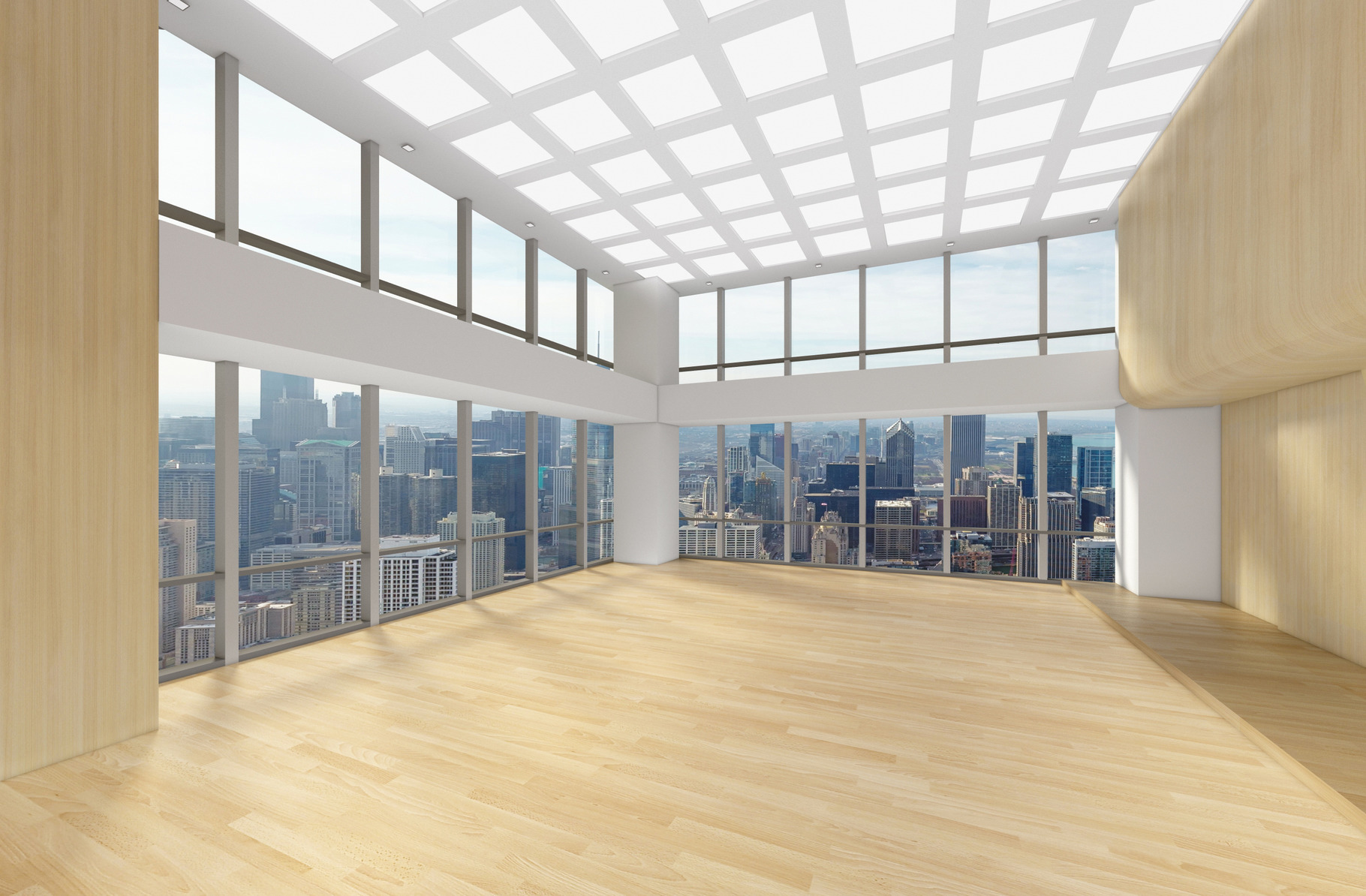 Modern Empty Room, 3d render interior design, mock up illustration, a ...