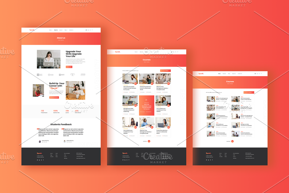 Speak-Education & LMS Figma Template