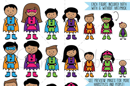 Superhero Stick Figures, a Person Illustration by PinkPueblo