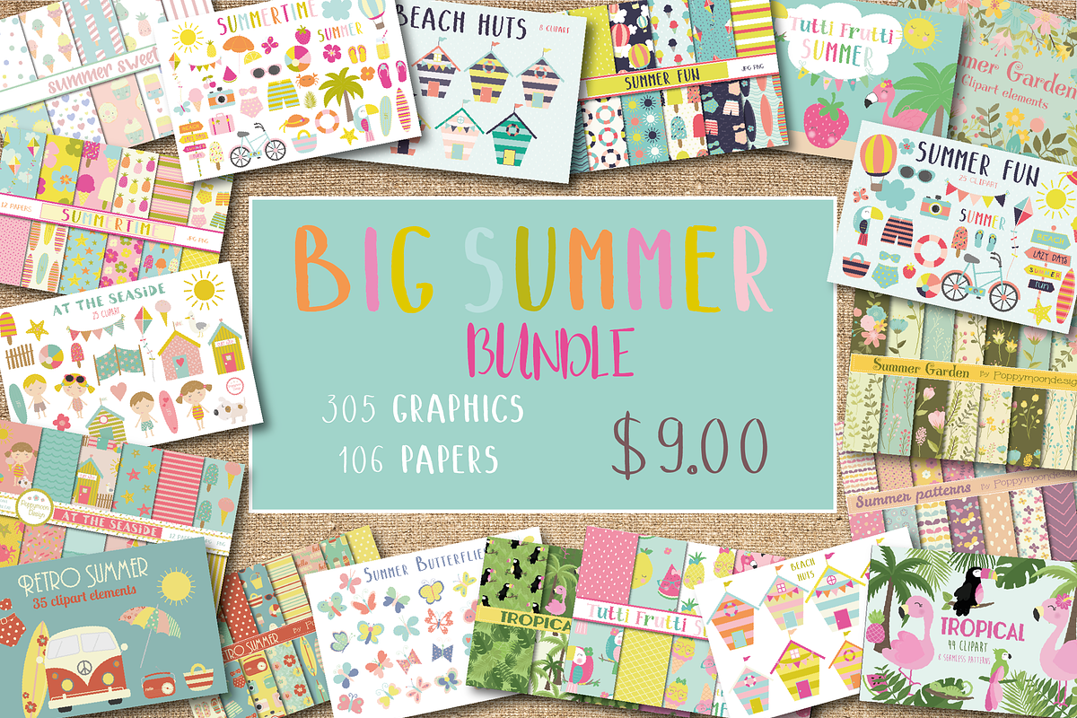 Big summer bundle, an Illustration by Poppymoondesign