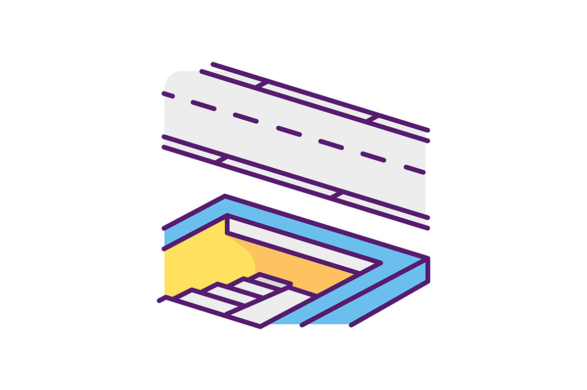 Underground pedestrian walkway icon, an Outline Icon by bsd studio ...