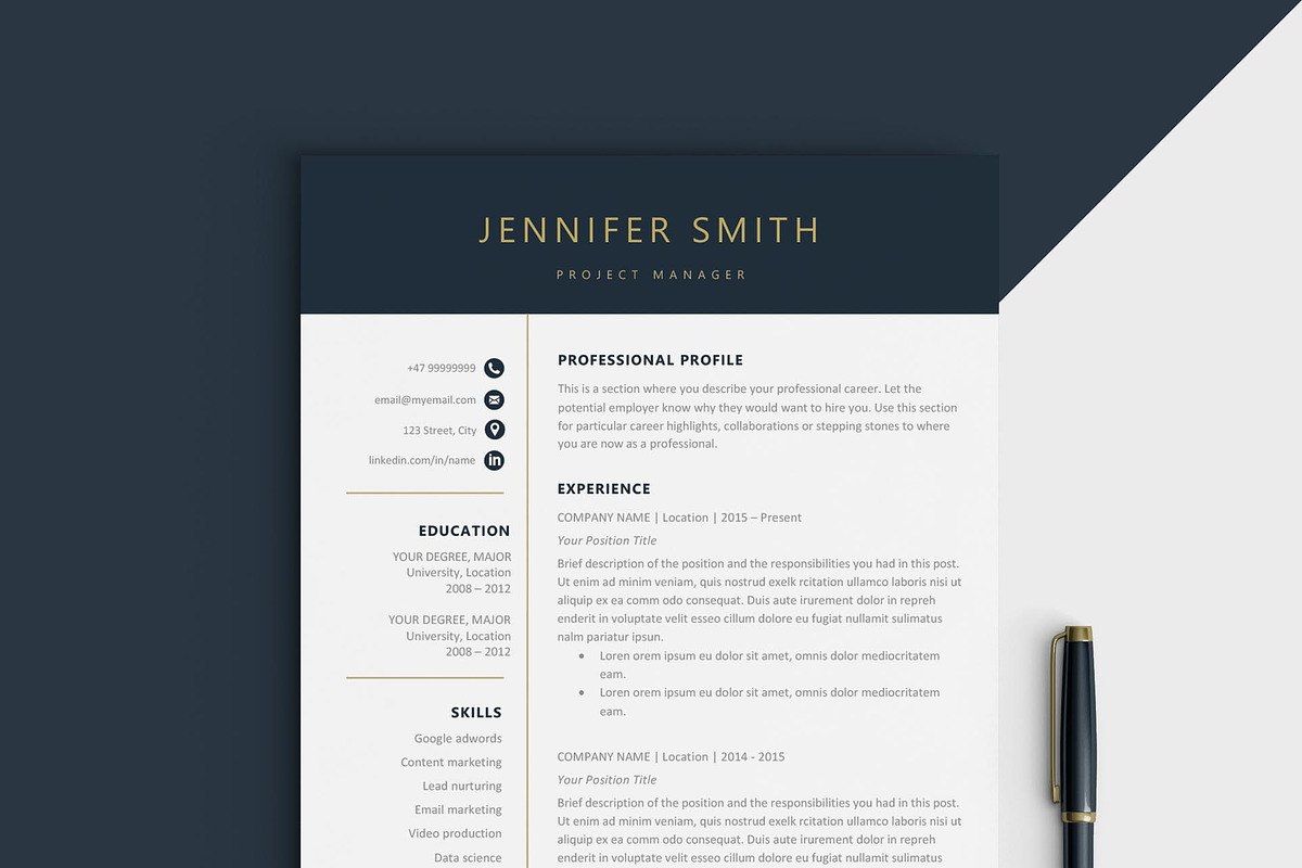 CV | Resume Template, a Resume Template by Comely Design Studio