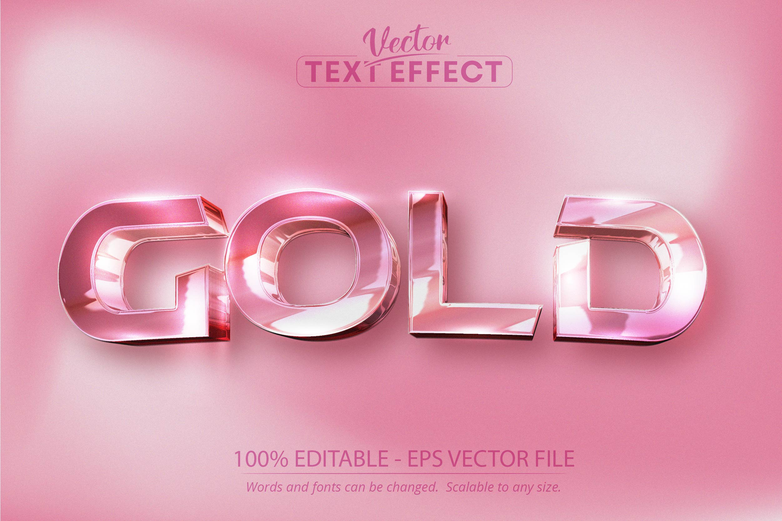 rose gold style editable text effect, a Brushes & More by designvectx ...