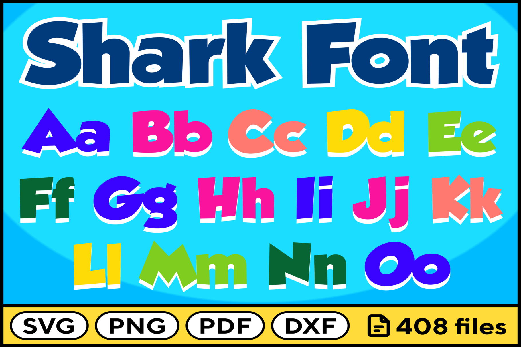 Shark Font Svg Png Pdf Dxf Alphabet, an Object Graphic by Custom Fonts ...