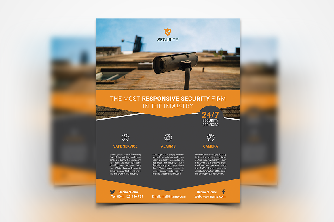 Security Services Flyer, a Flyer Template by UNIK Agency