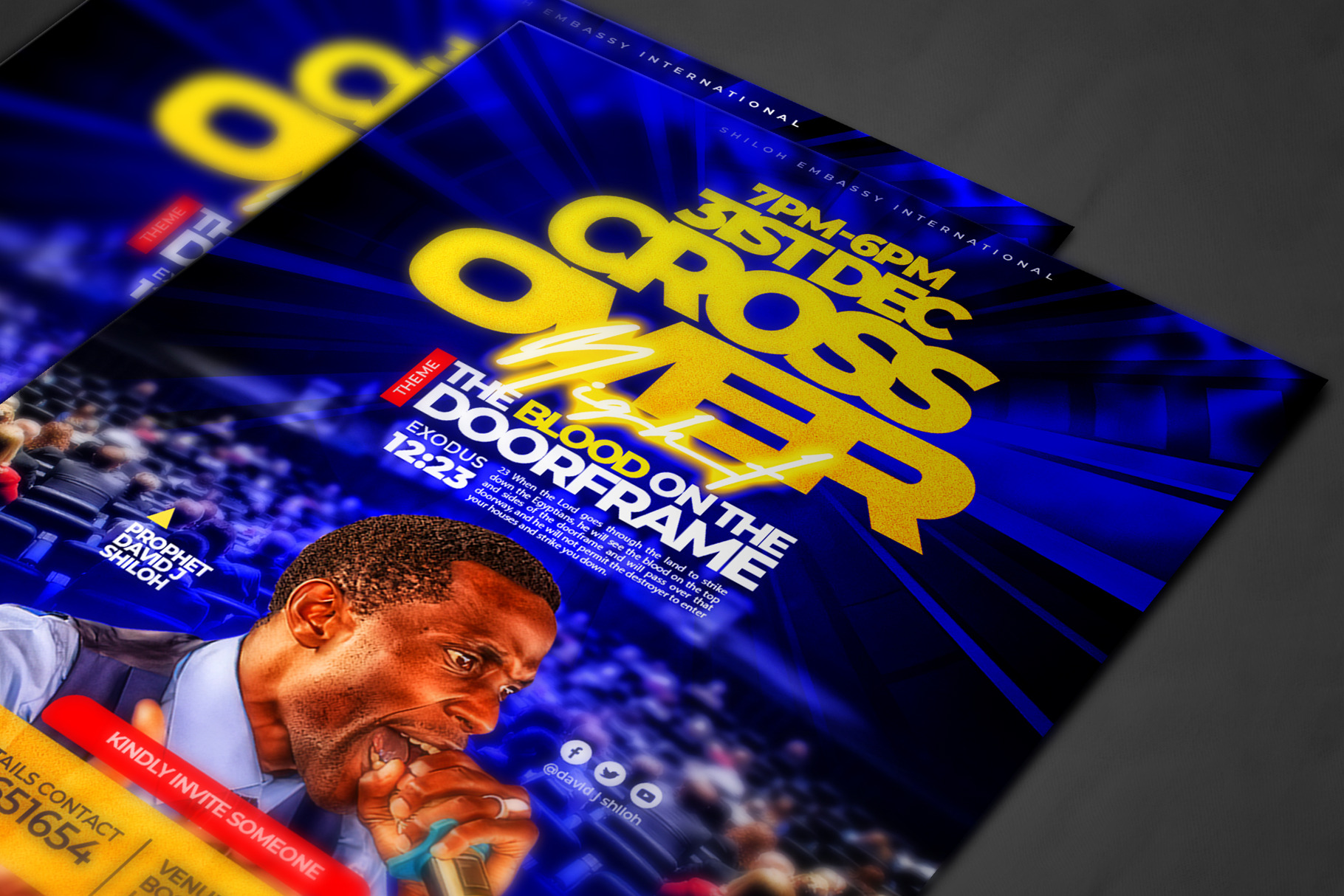 Crossover Church flyer template PSD