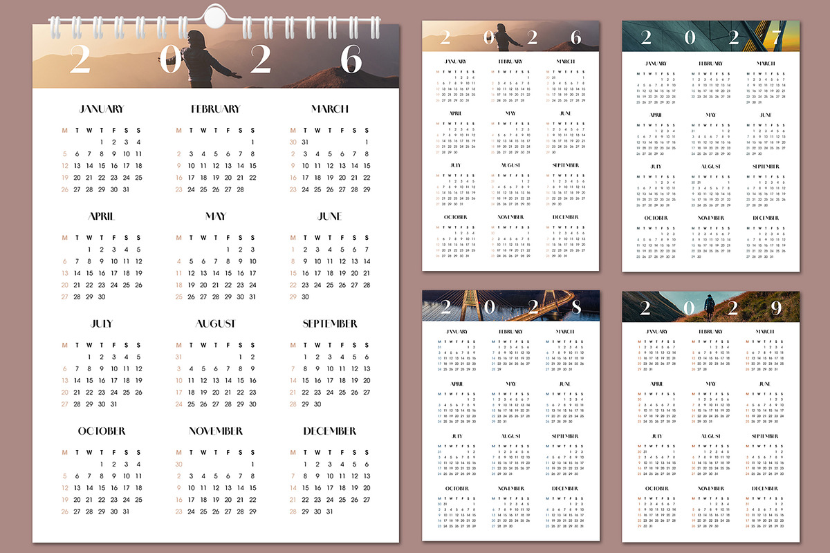 Calendar Set For 2026 To 2029 Years