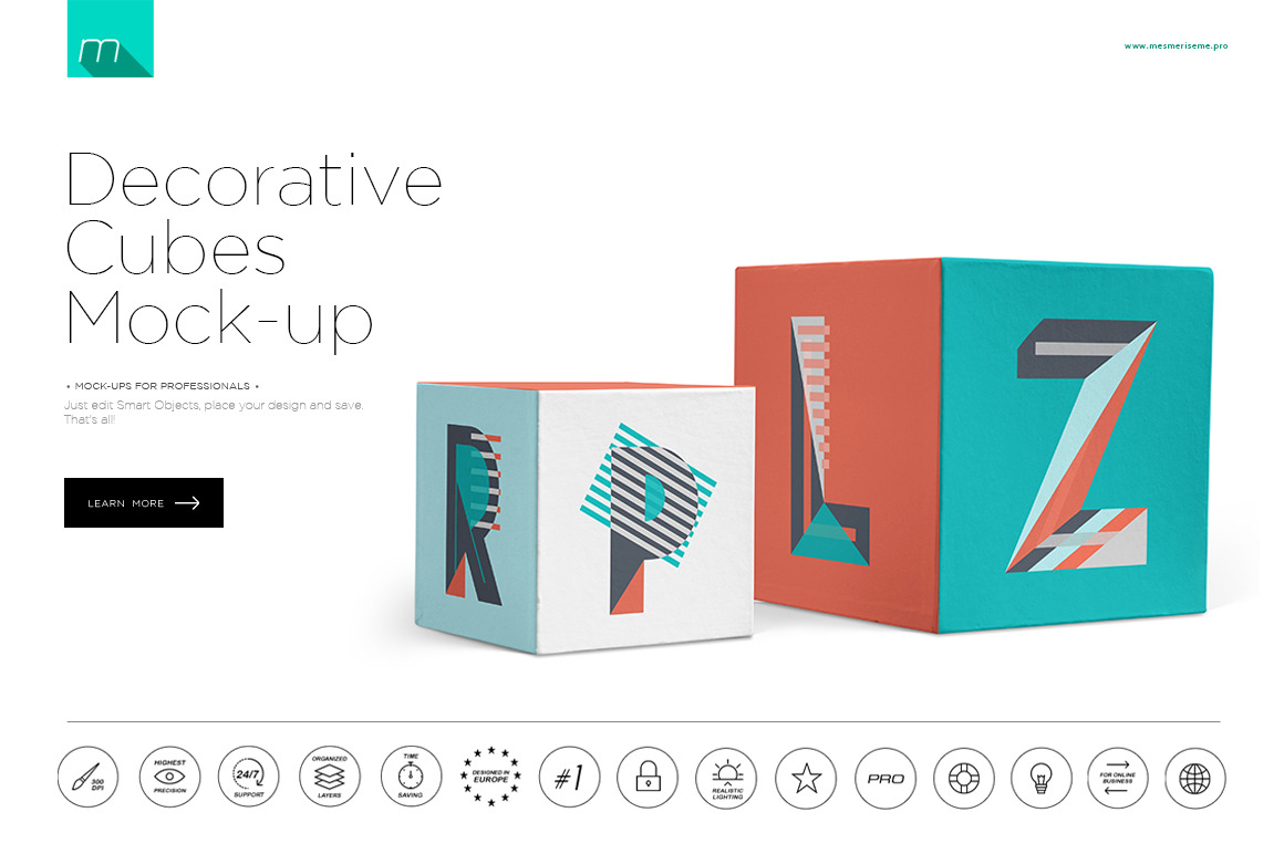 Decorative Cubes Mock-up, a Product Mockup by Mocca Mockups Store
