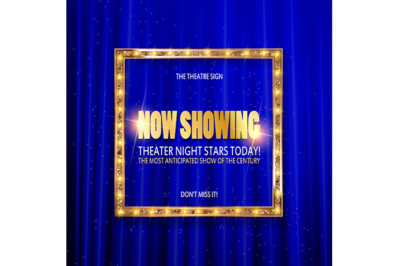 Cinema billboard now showing., a Background Graphic by Aromeo