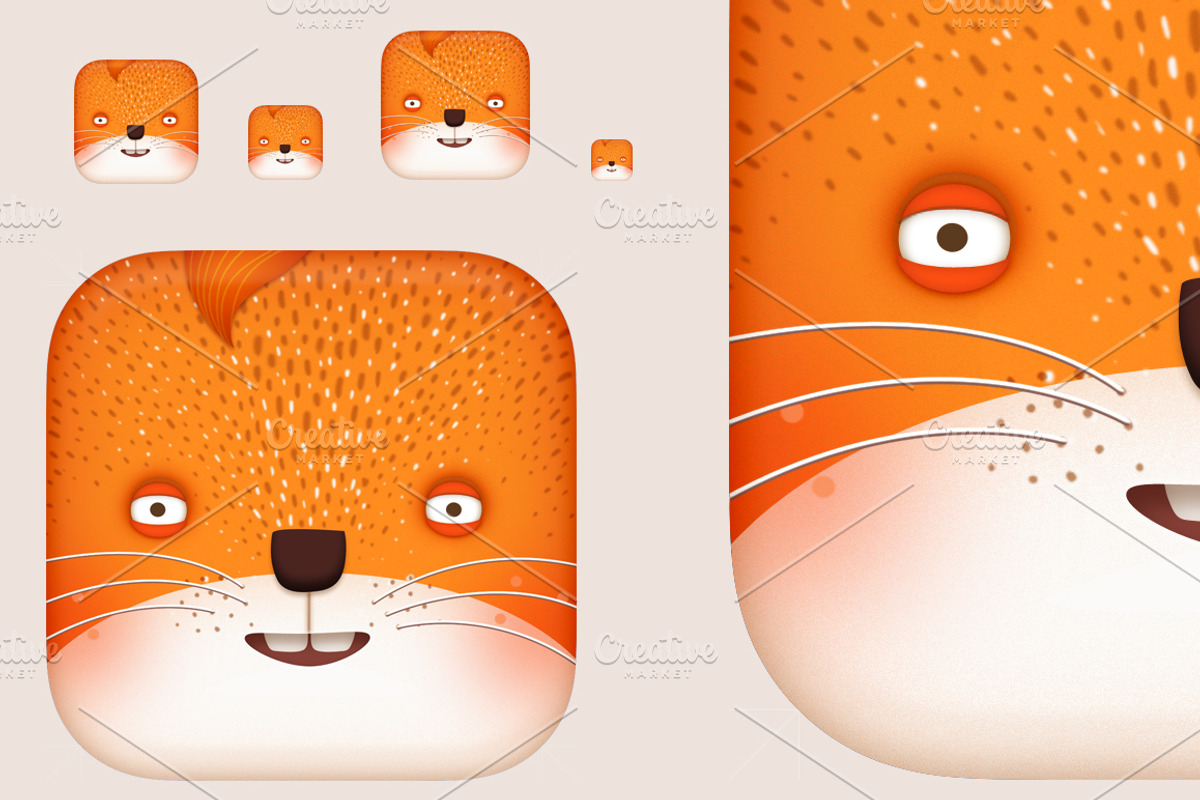 5 Wild Animals iOS App Icons, an Icon by ZiziMarket