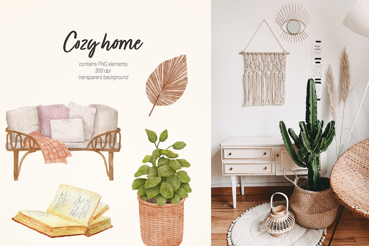 Cozy Boho Collection Room Creator, a Decorative Illustration by ...