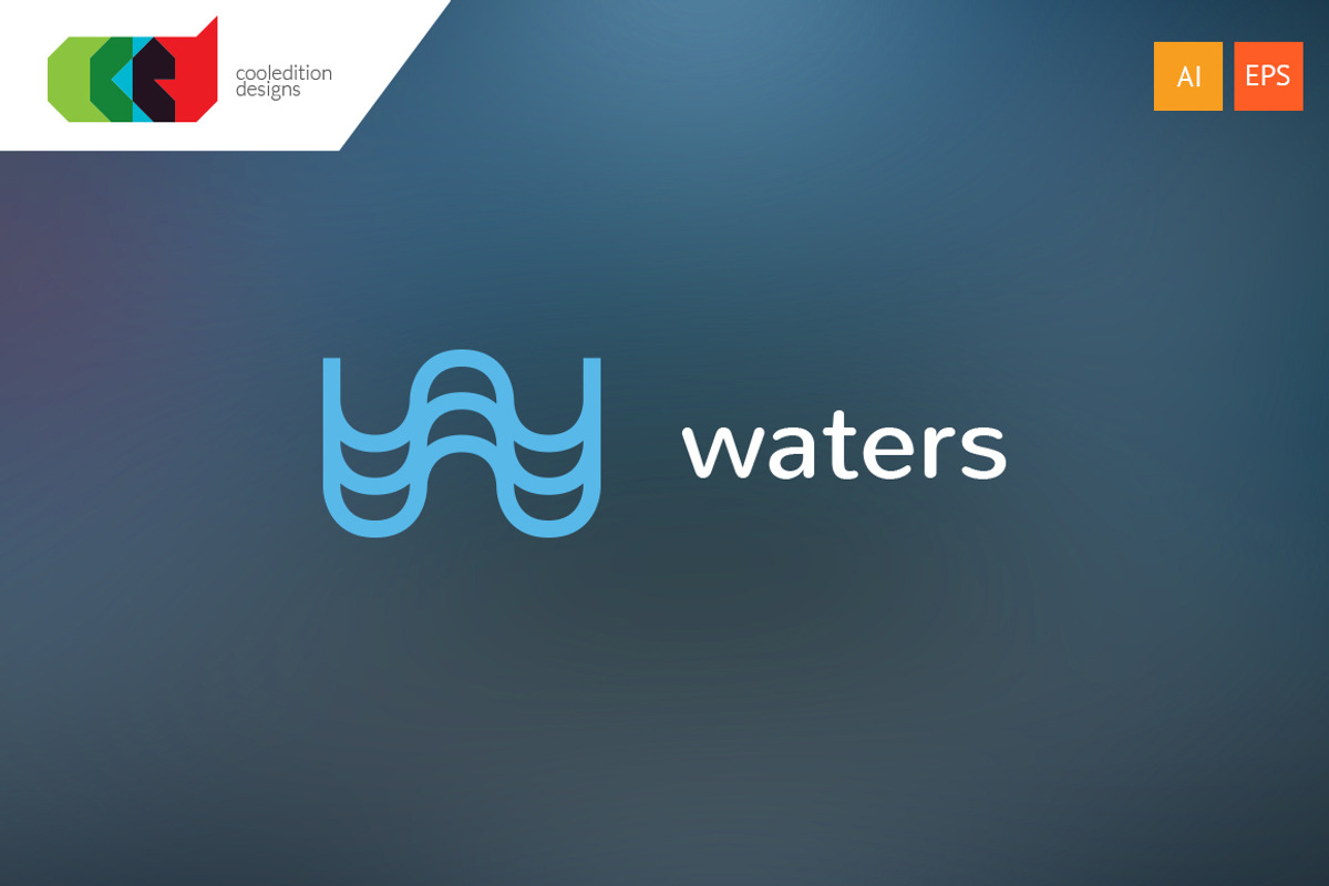 Waters - Logo Template + Free BC, a Branding & Logo Template by Cooledition