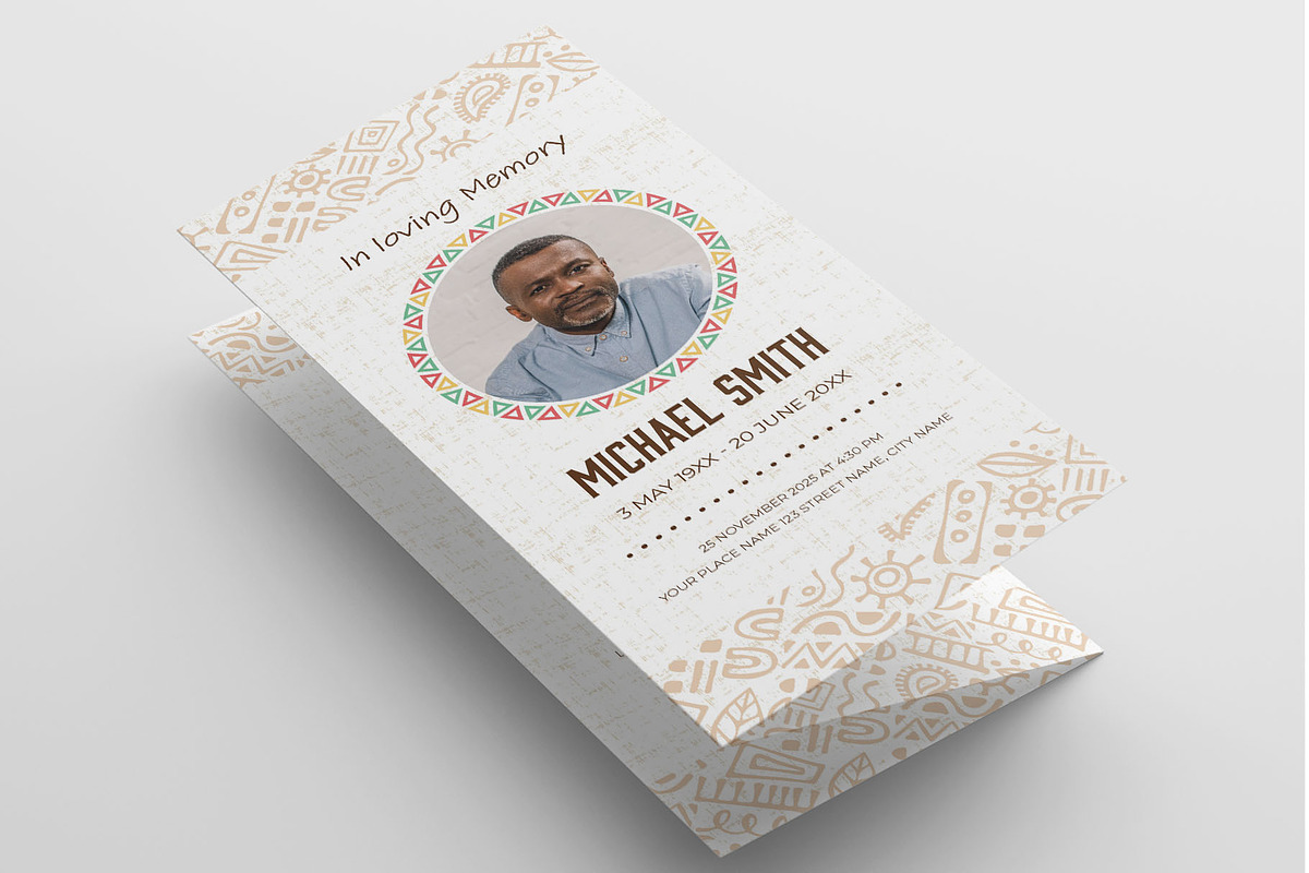 African Funeral Program Template, a Flyer Template by BrandPacks