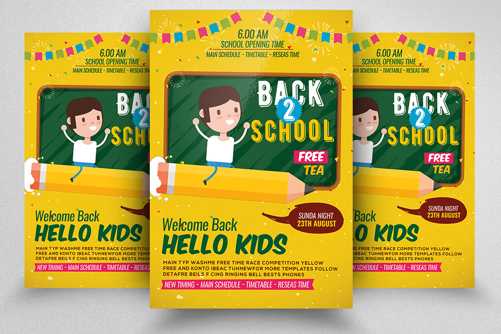 Back 2 School Flyer Template, a Flyer Template by Design Up