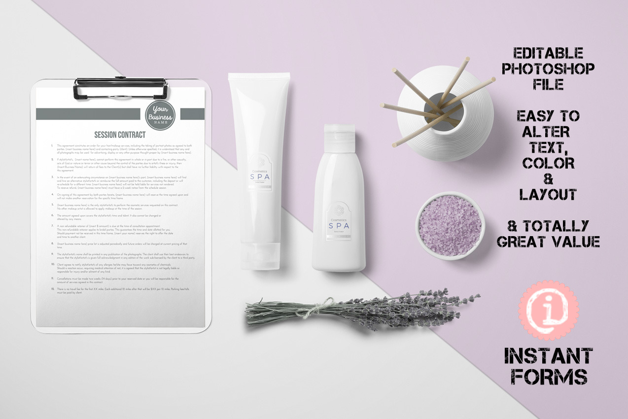 Makeup Artist and Hair Stylist Forms, a Stationery Template by InstantForms