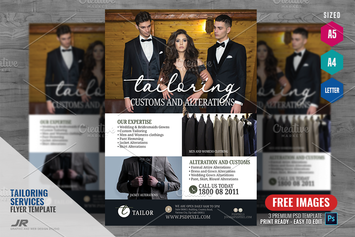 Tailor Shop Services Flyer, a Flyer Template by PSDPixel