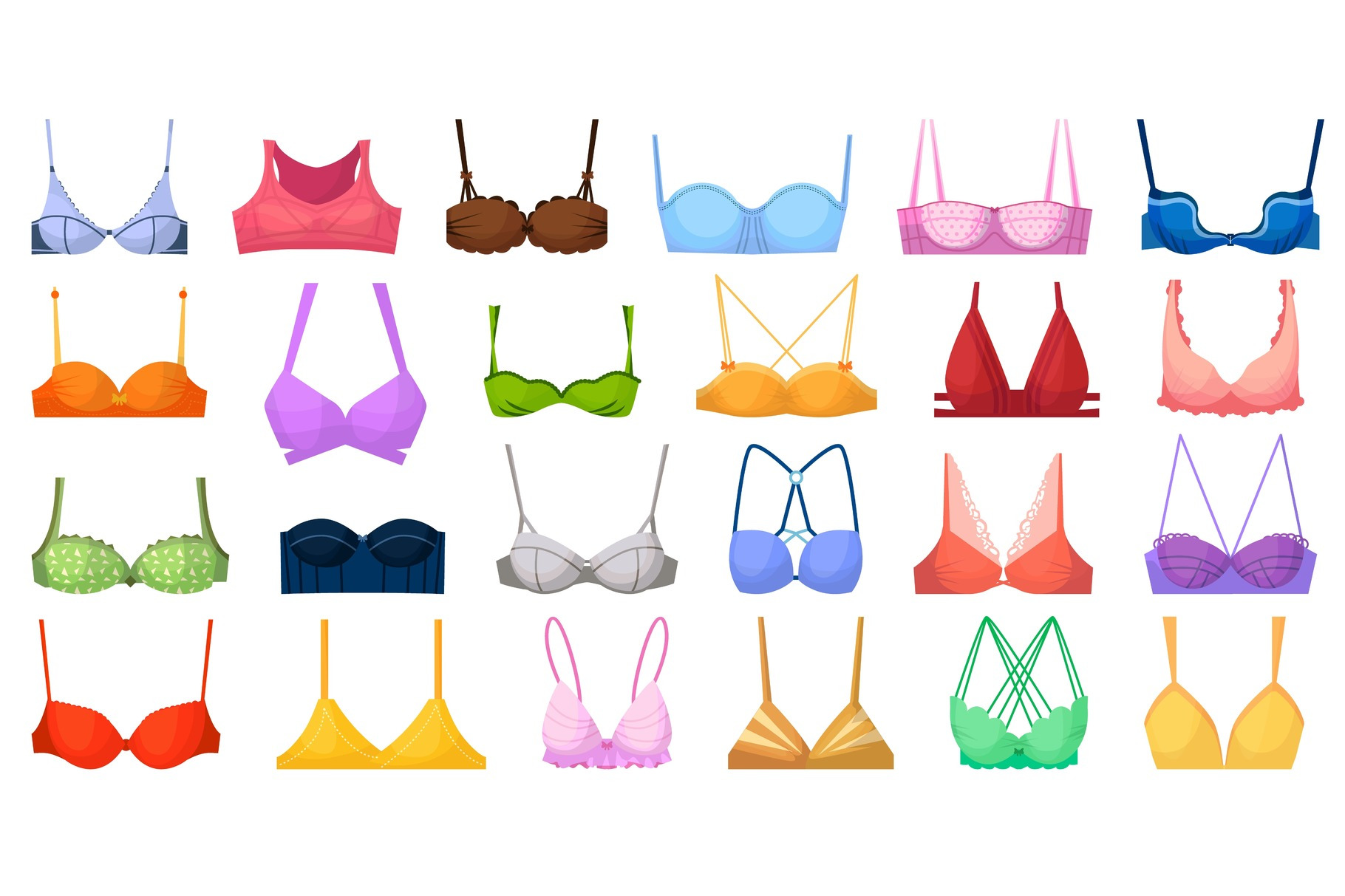 Fashion bra icon set isolated on, an Object Illustration by studioworkstock