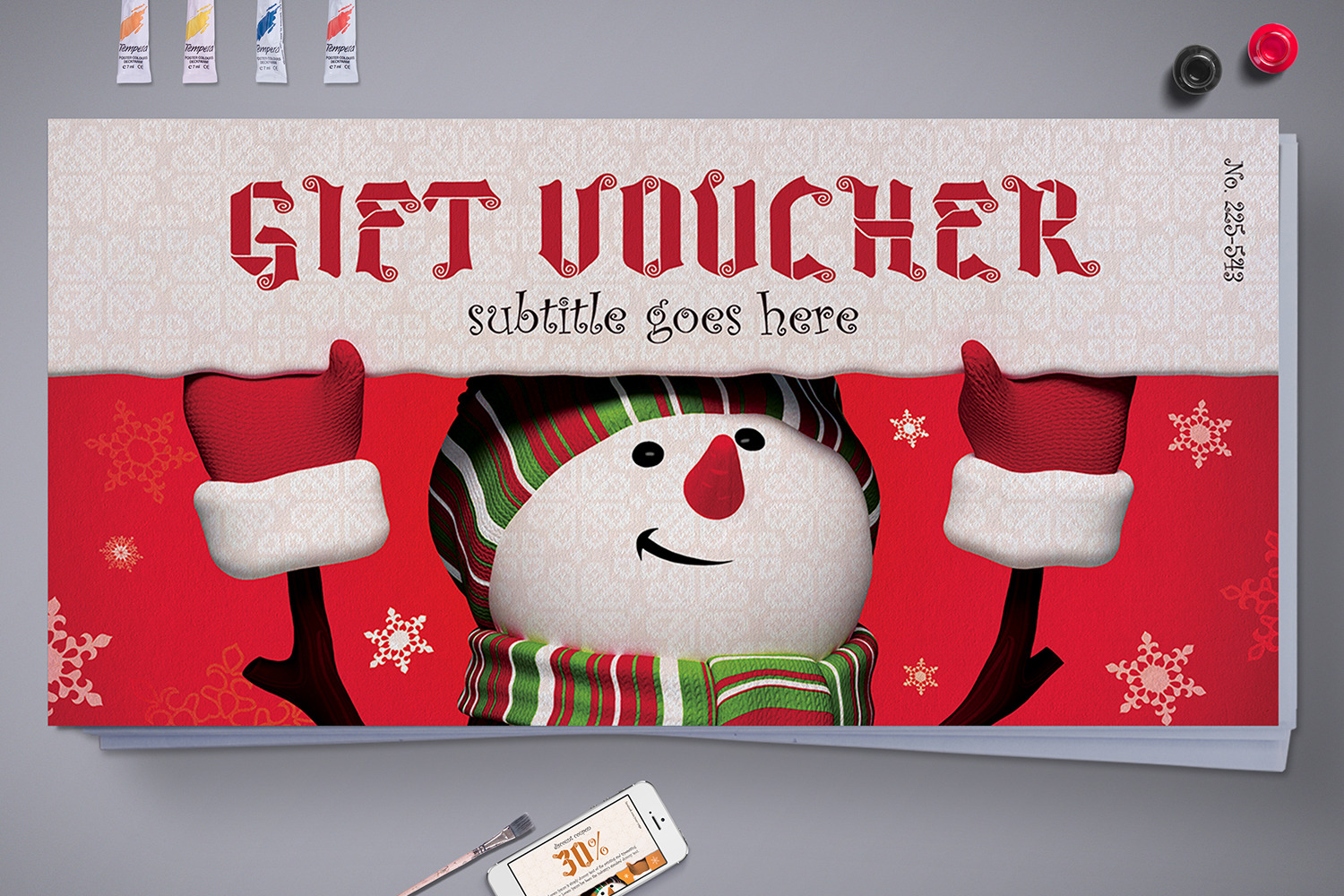 Christmas Gift Voucher with 3 Styles, a Card Template by Tzochko